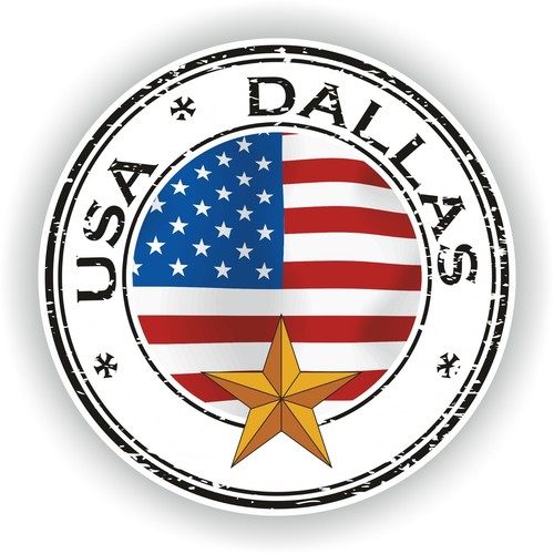 Dallas United States Round Flag Sticker / High Resolution Vinyl ...