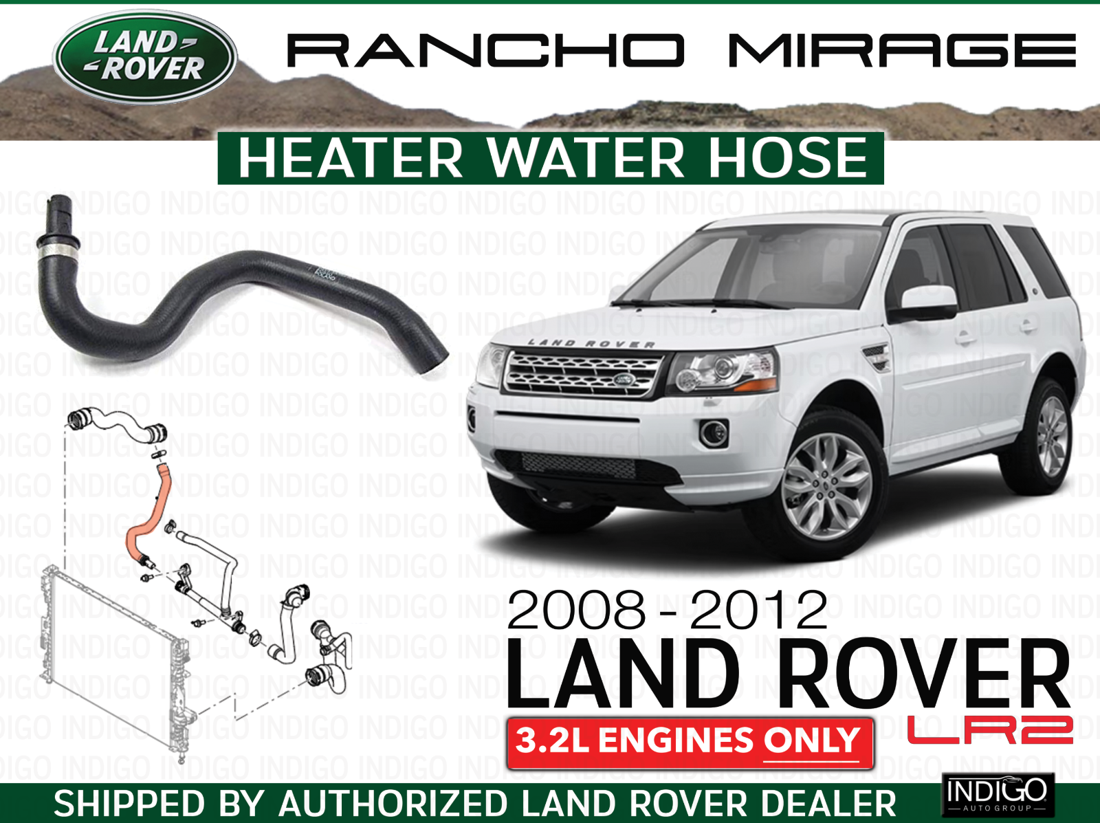 LAND ROVER HEATER WATER HOSE LR2 3.2L I6 LR005566 OEM | eBay