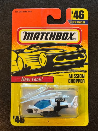 1997 Matchbox Mission Chopper White & Black Police #46 Pre-Owned | eBay