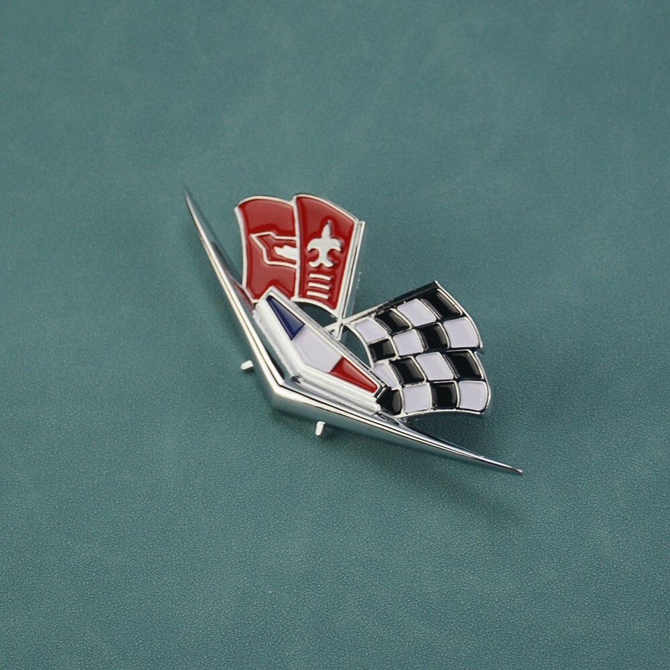 2x Chrome Front Fender Flags Emblem For 1962-1963 Impala Belair 327 409 ...