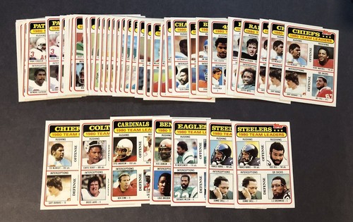 1981 Topps Football Unmarked Team Leaders Pick 6 Complete Your Set ...
