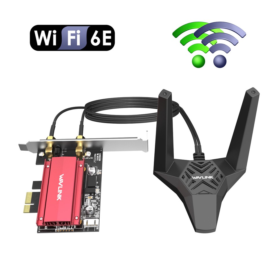 WAVLINK 5400Mbps PCIE WiFi Card Desktop WIFI Adapter WIFI6 2.4G/5G/6G ...
