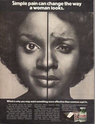 advertising print 1974 Beauty Health Excedrin aspirin the way a woman ...