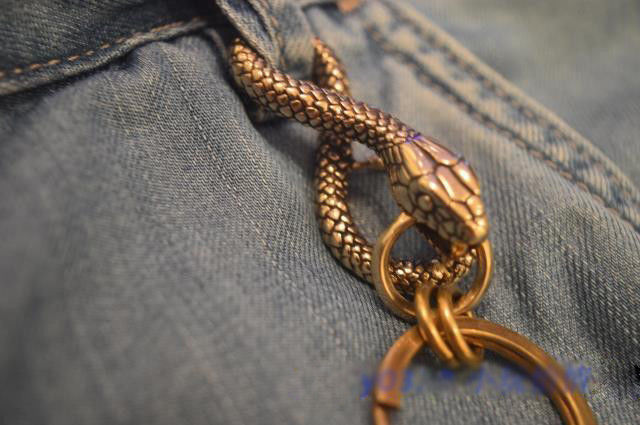 Solid Brass Vintage Snake Wallet Jeans Waist Buckle Clip Keychain ...