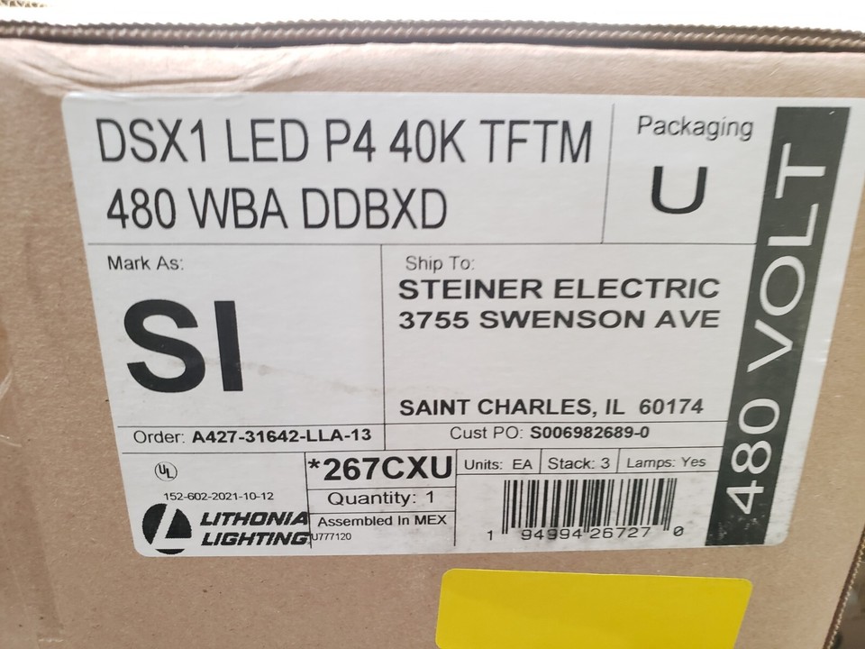 Lithonia DSX1 LED P4 40K T4M MVOLT SPA DDBXD LED Area Light P4 Forward ...