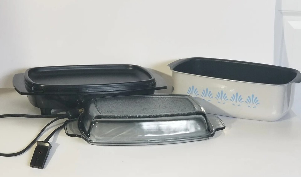 Vintage West Bend 4 Qt Rectangle Quart Slow Cooker Griddle 5 Settings ...