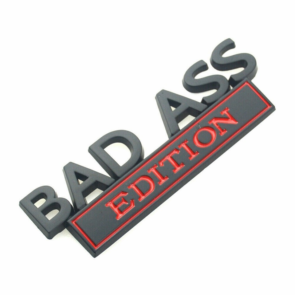 1pc New Bad Ass Edition Emblem Car Badges Badass 3D Sticker Decal Black ...