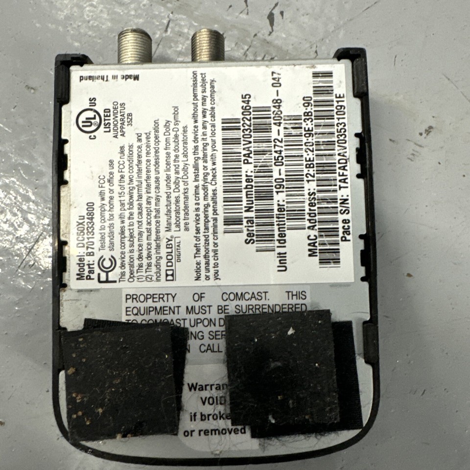 Used Comcast Dc50xu Digital Transport Adapter Cable Box OEM No Cables ...
