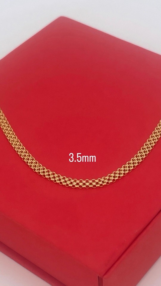 14k Yellow Gold Bismark Chain Choker Necklace - Bismarck Chain 2.5-4.7 ...