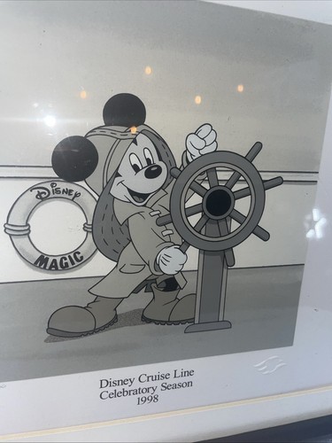 1998 DCL Disney Magic Cruise Line "Helmsman Mickey" Framed Serigraph ...