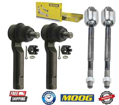 Front Inner & Outer Steering Tie Rod End 4Pcs MOOG For 10-19 Toyota ...