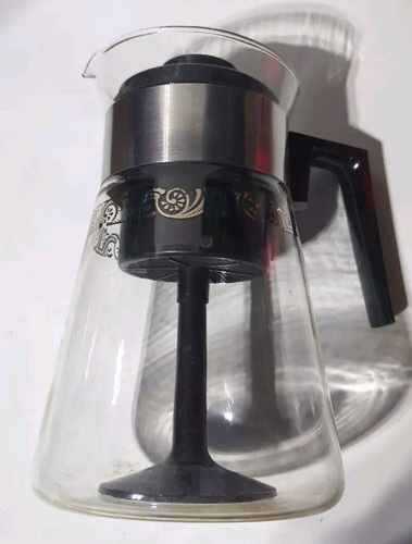 Vintage MCM Glass Pyrex 6 Cup Valu Perk Percolator Coffee Pot Gold ...