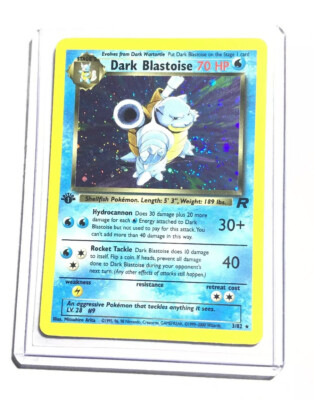 DARK BLASTOISE - 3/82 - 1st Edition Team Rocket - Holo - Pokemon - EXC ...