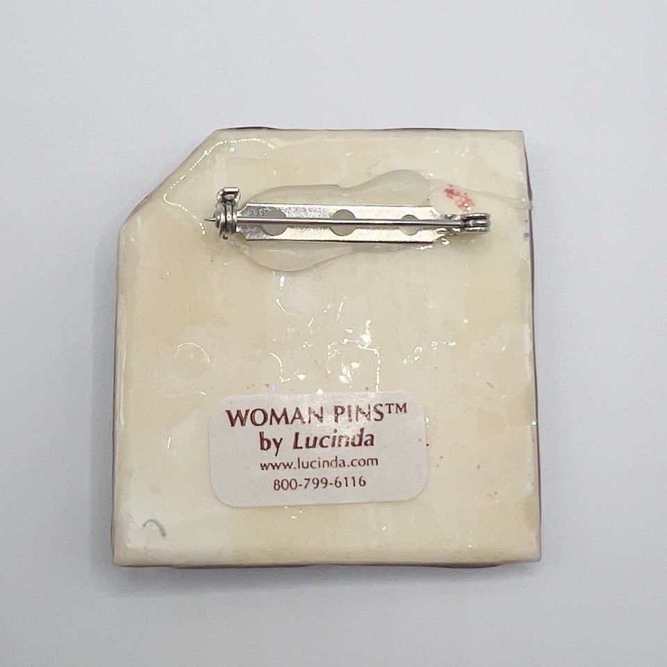 Lucinda Woman Pins Brooch Pin Ladies Hat Glitter Pink Resin Glossy 2 ...