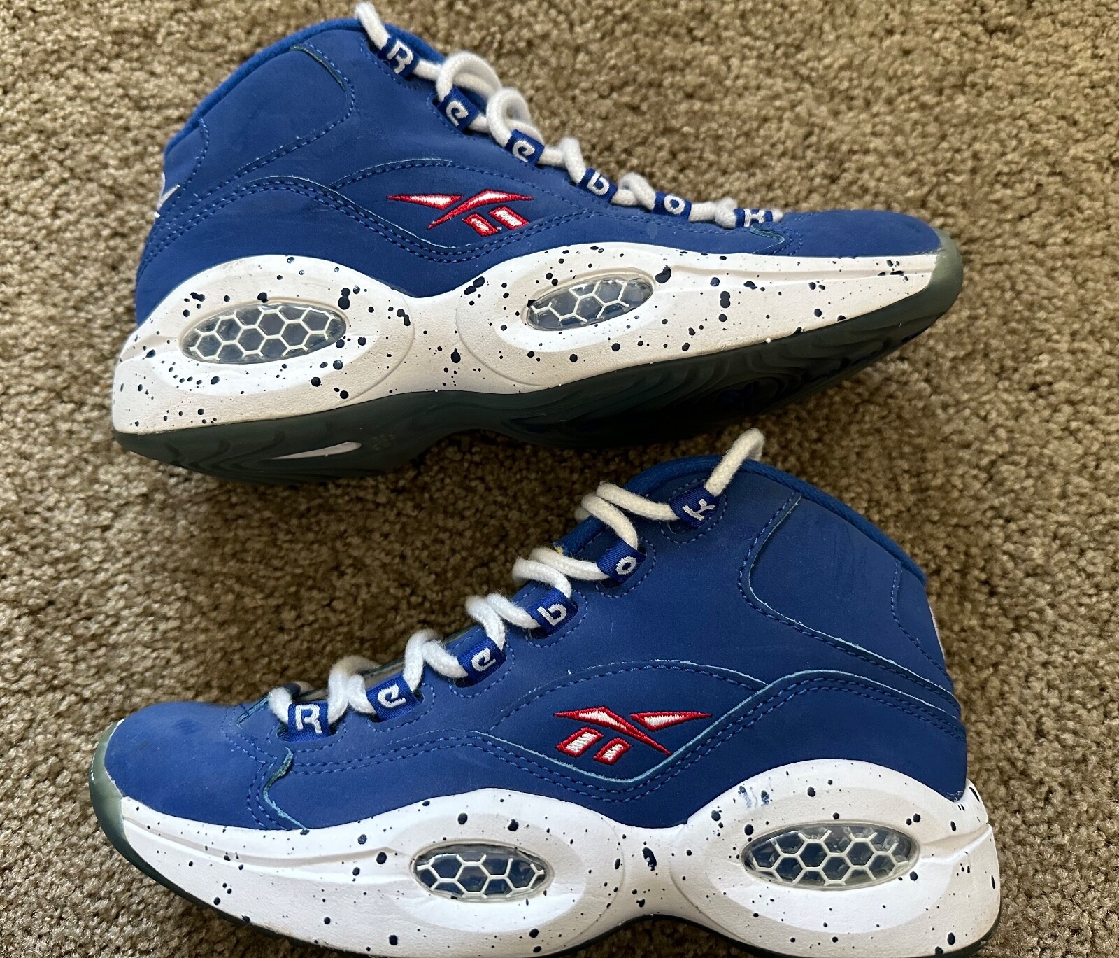 Size 4.5 - Reebok Question Mid Blue for sale online | eBay
