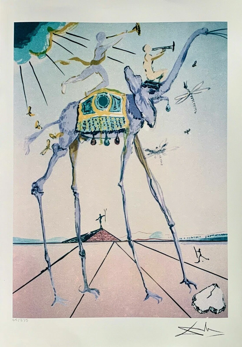 Salvador Dali Elephants Drawing