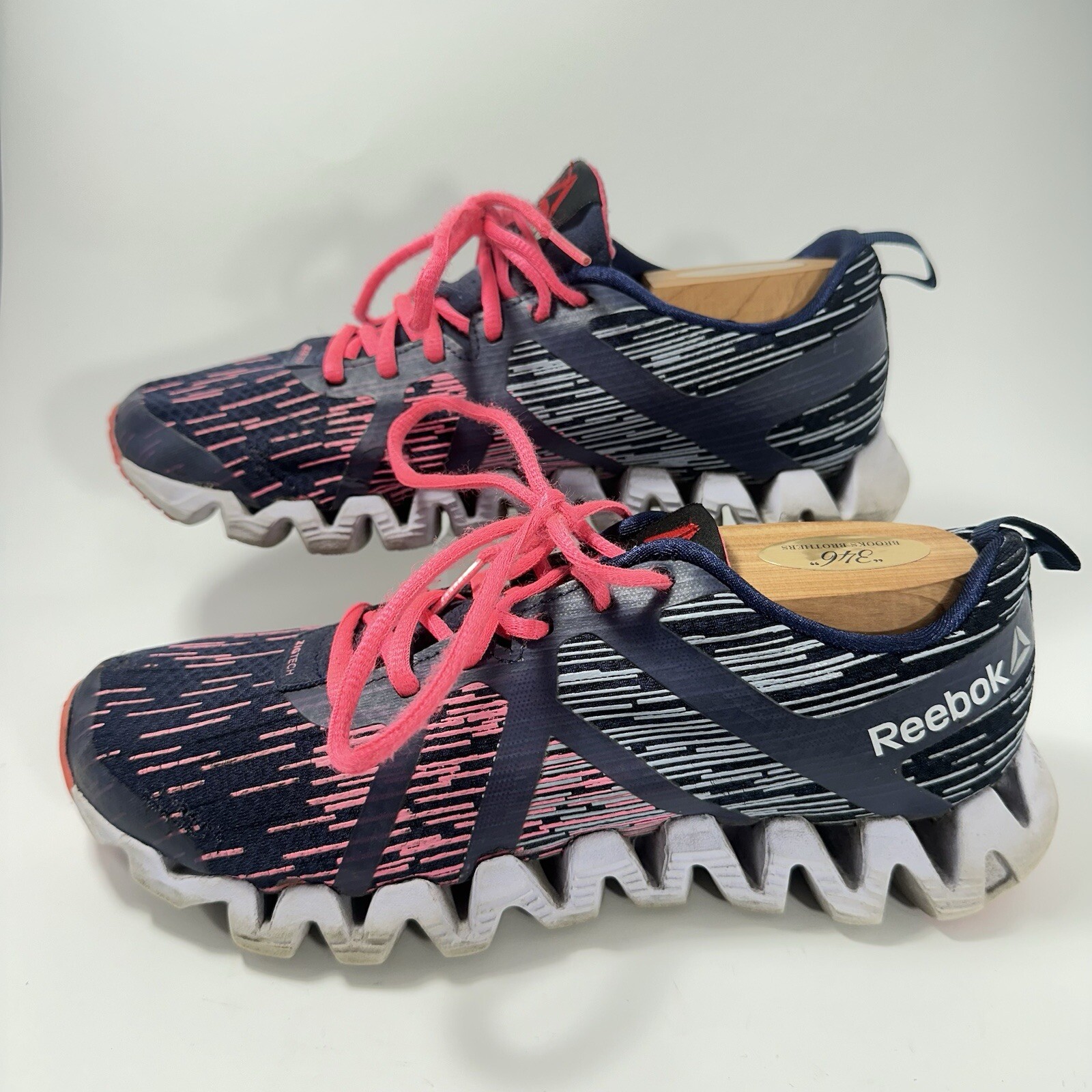 Reebok ZigTech Shark Pink & Navy Blue Running Shoes W… - Gem