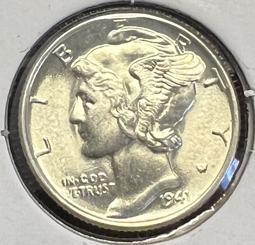 1941 MERCURY SILVER DIME GEM UNCIRCULATED FULL BANDS #C6534 | eBay