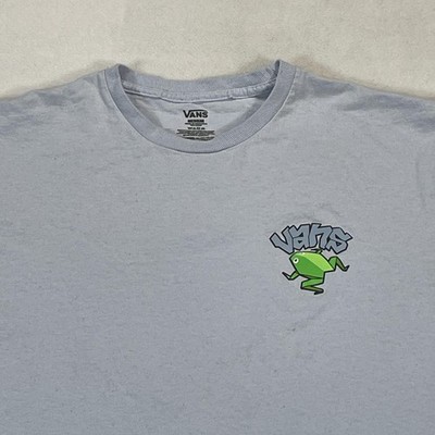 Vans Shirt Mens Medium Light Blue Frog Mushroom Graphic Skateboard ...