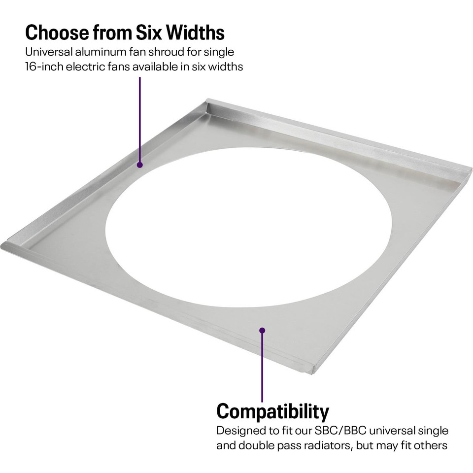Aluminum Fan Shroud For Speedway Motors Radiators, Single Fan, 22 | eBay