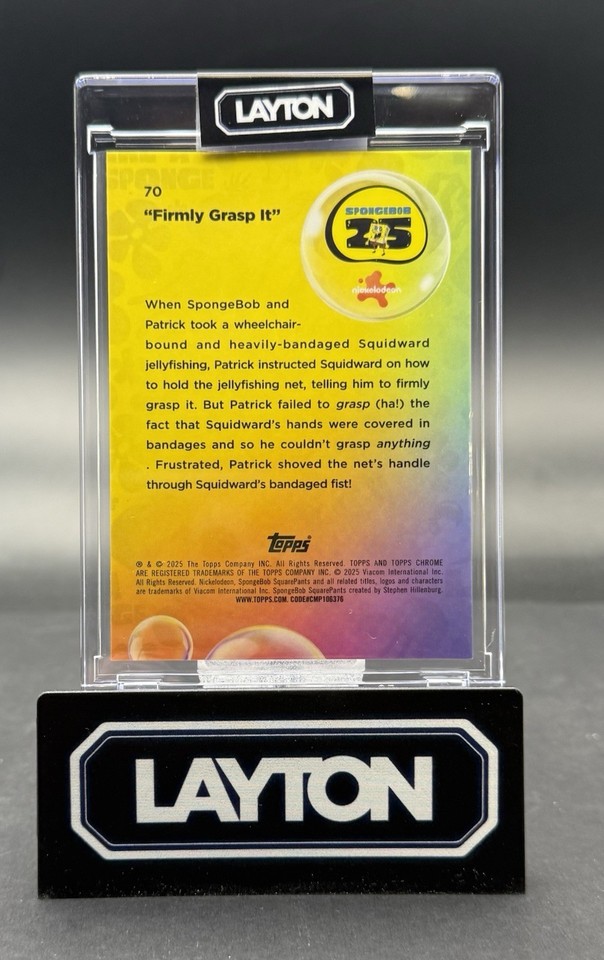 2025 Topps Chrome SpongeBob SquarePants “FIRMLY GRASP IT” Orange ...