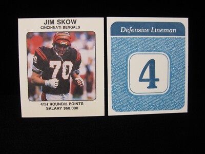 1989 Jim Skow Cincinnati Bengals Franchise Game Card 1ct | eBay