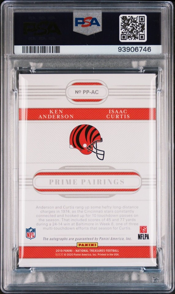 KEN ANDERSON ISAAC CURTIS DUAL AUTO PSA 10 2019 National Treasures /99 ...