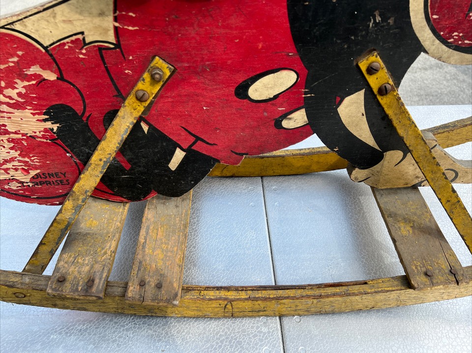 Antique 1930s Disney Enterprises MICKEY MOUSE Rocker Toy Mengel ...