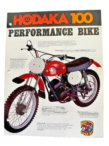 Vintage 1970s Hodaka 100 Super Rat original sales brochure Pabatco | eBay