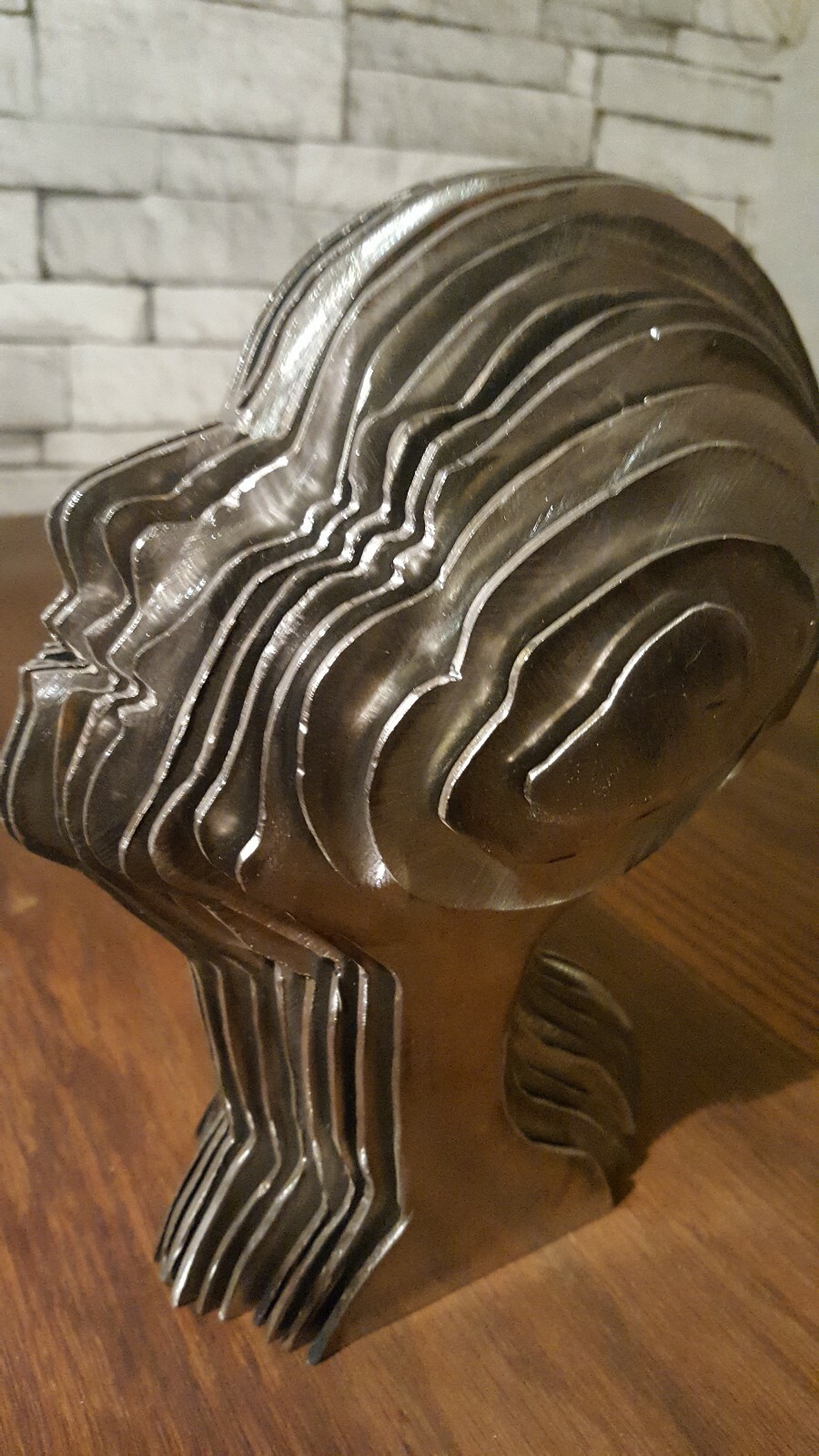 Unique Metal Head Sculpture Man Cave Abstract Face Bust Torso. | eBay UK