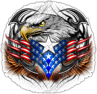 Americal Eagle Tribal Flag Tribal Eagle Sticker Decal American