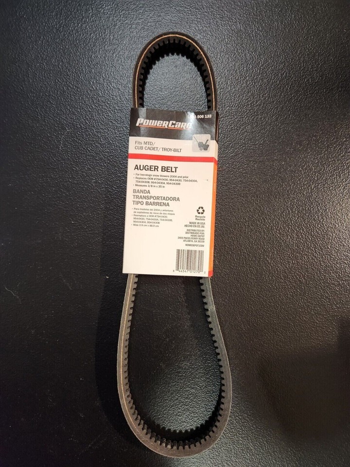 "PowerCare" Auger Belt for Snow Blower Compatible MTD, Cub Cadet, and ...
