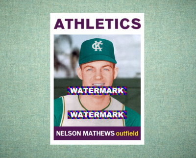 Nelson Mathews Kansas City Athletics A's 1964 Style Custom Baseball Art ...