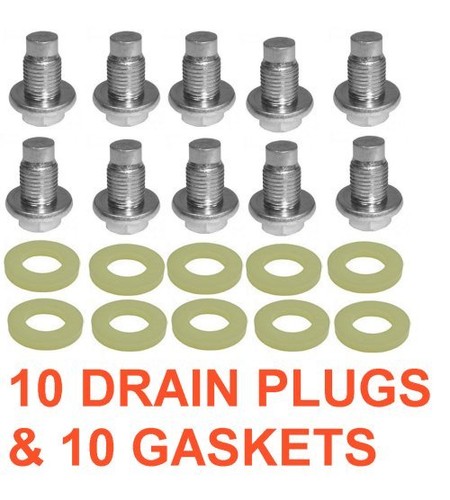 (10) 14mm 1.50 16mm Hex Oil Drain Plugs & (10) Double Thick Nylon ...