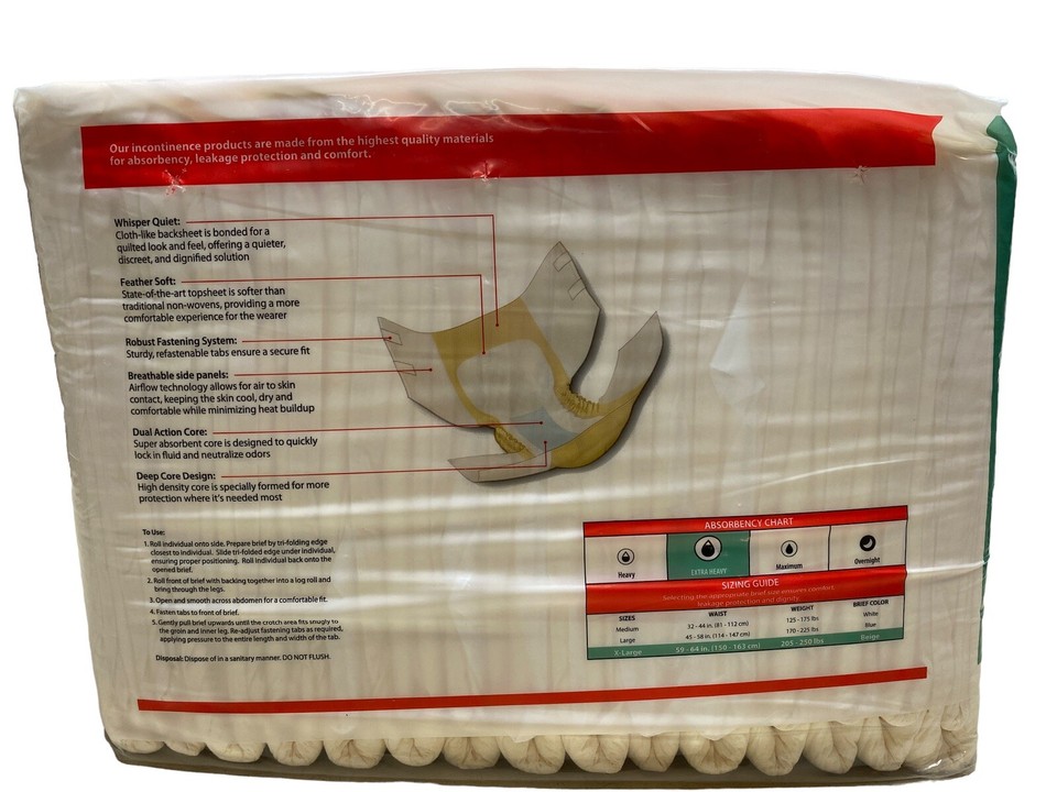 30 Adult Incontinence Underwear Briefs Diapers, Cardinal Health XL 59 ...