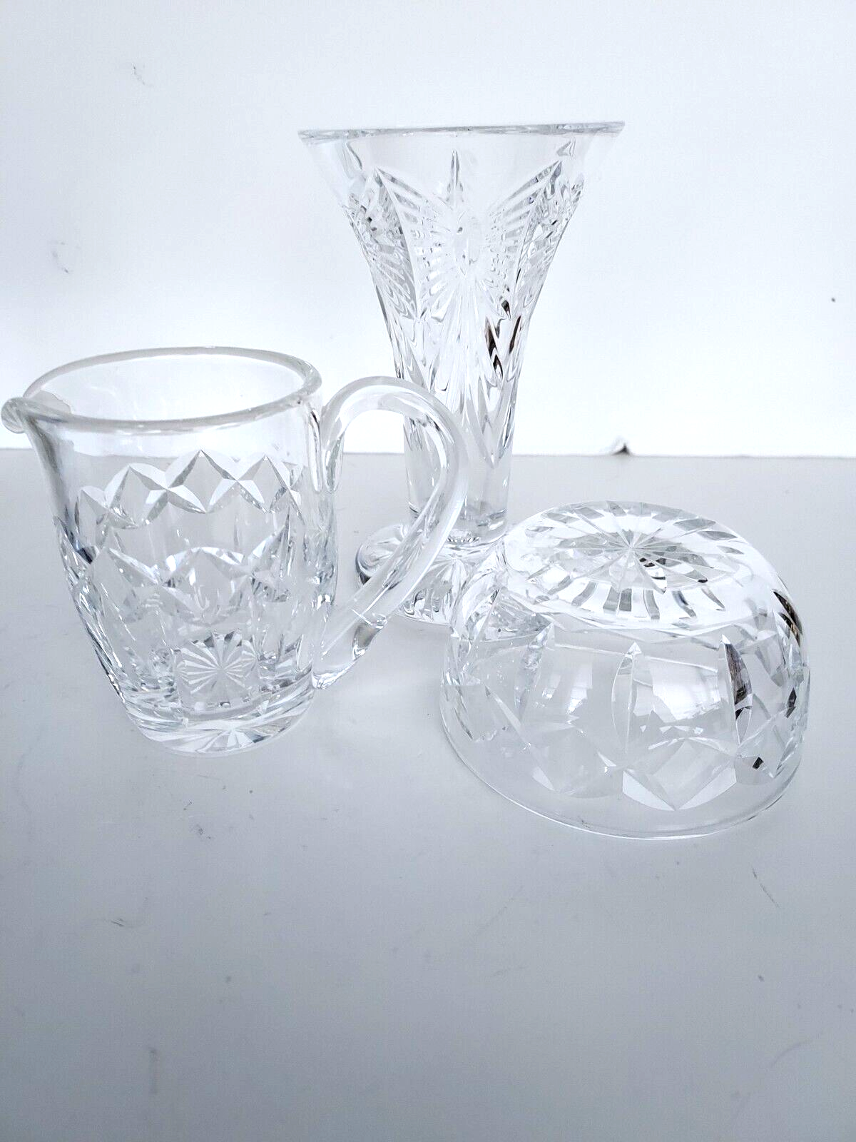 Waterford Crystal Vintage Kerry Creamer Sugar & Butterfly vase , 3 pc ...