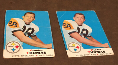 1969 Topps Set Of Two Clendon Thomas Pittsburgh Steelers Football Card ...