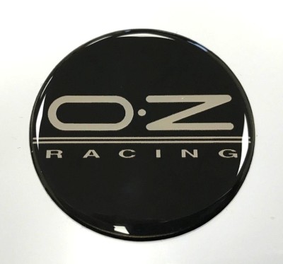 OZ Racing Sticker/Decal - 60mm Chrome & Black - HIGH GLOSS DOMED GEL ...