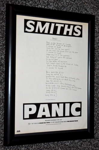 THE SMITHS band A4 FRAMED panic ORIGINAL 1987 SINGLE art poster | eBay