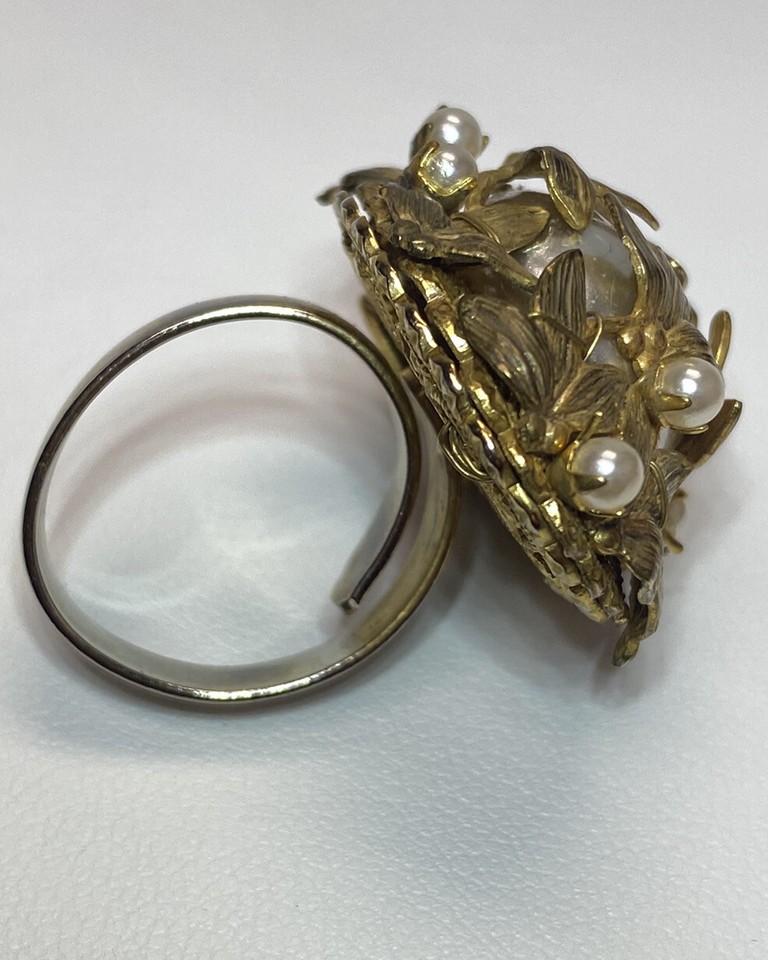 Vintage Miriam Haskell Pearl Ring | eBay