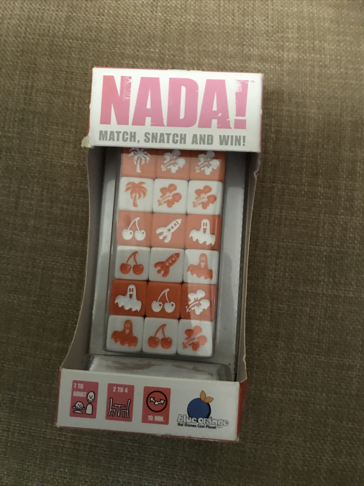 Nada Match Snatch and Win Dice Game 2-4 Players 2012 Blue Orange Games ...