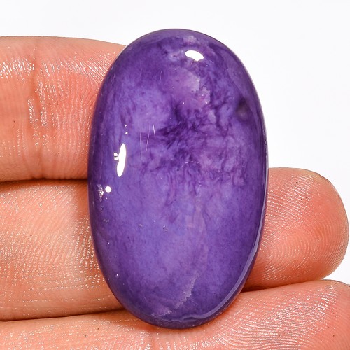 36.95Cts. Russian Blue Charoite Natural 34X20X7 MM Oval Cabochon Loose ...