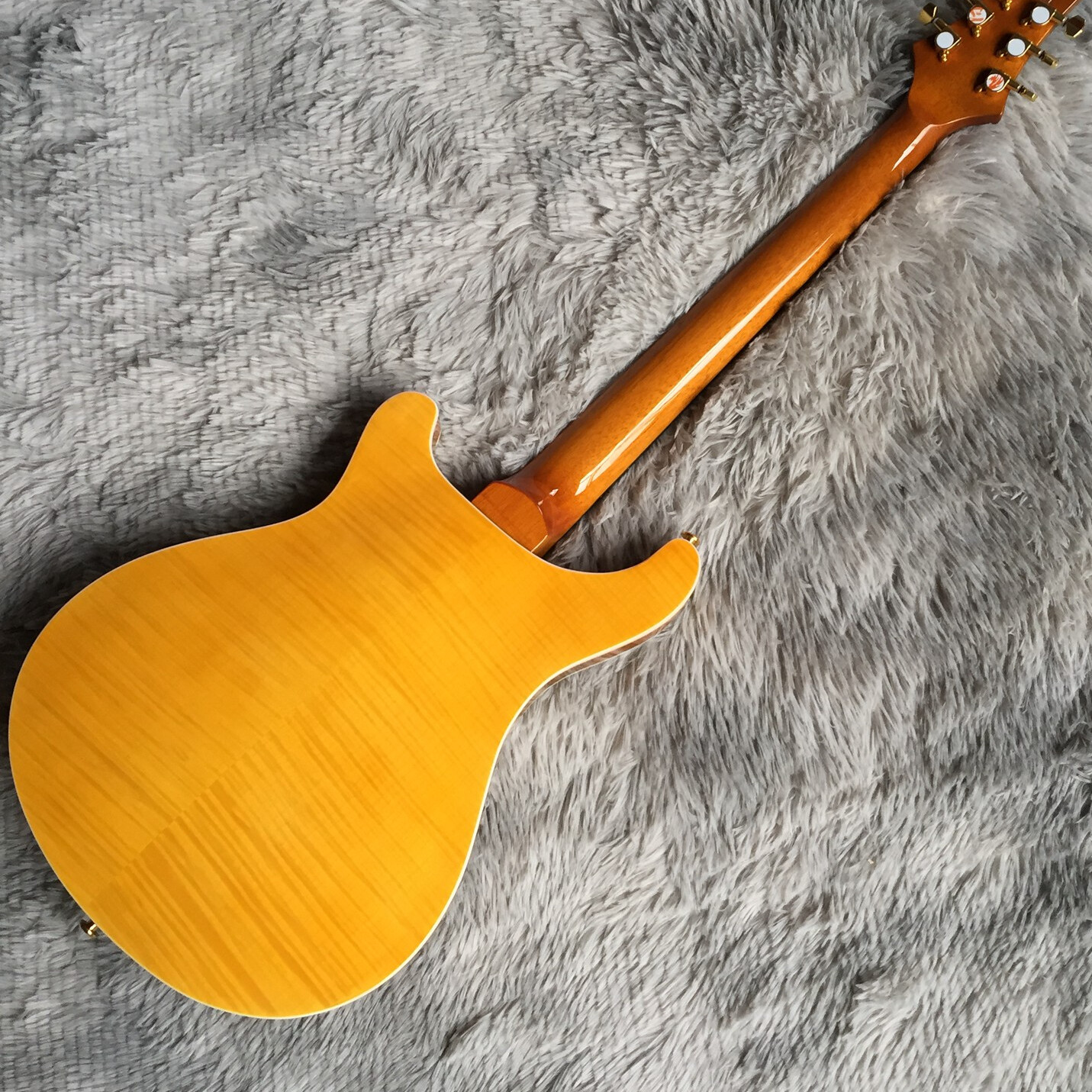 Flame Maple Top Yellow Hollow Body Electric Guitar Semi Hollow China ...