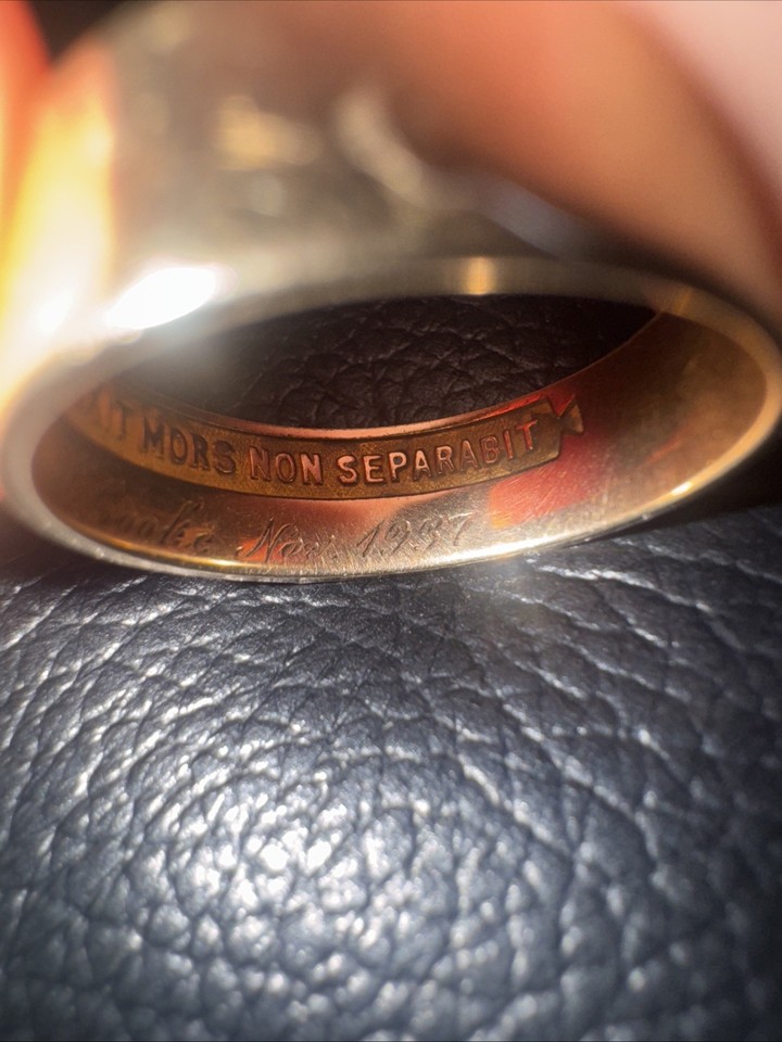 Antique 14k Yellow Gold 14th Degree Scottish Rite Masonic Ring 5.4g ...