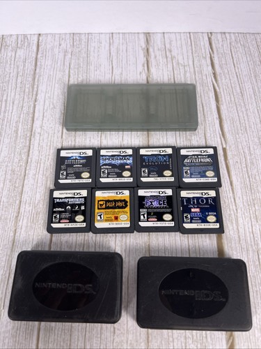 Lot of 8 Nintendo DS Game Carts w/Nintendo Cases. Star Wars, Spider-Man ...