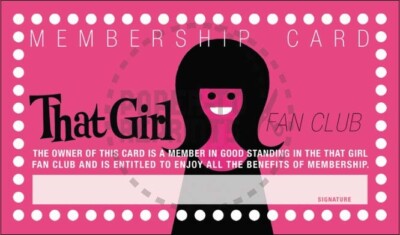 THAT GIRL FAN CLUB MEMBERSHIP CARD - VINTAGE REPRINT | eBay