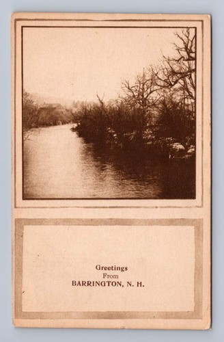 River Scene ~ Greetings from BARRINGTON New Hampshire Antique Postcard ...
