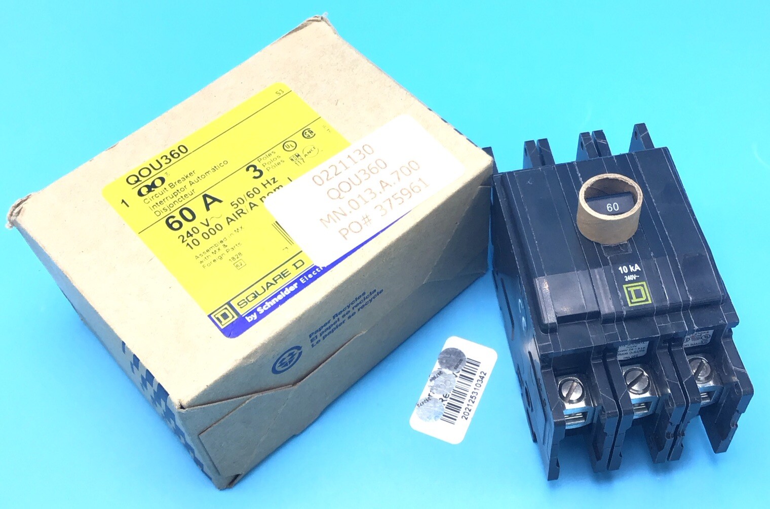 New Circuit Breaker Square D QOU360 60 Amp 3 Pole 240V | eBay