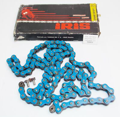 IRIS GRAND SPORT MOTORCYCLE CHAIN BLUE 195-B 120 LINK APRILIA CAGIVA ...