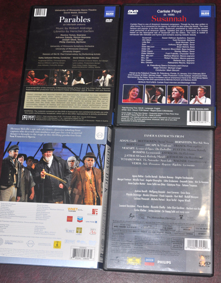 Opera DVDs - Parables: Interfaith Oratorio / Floyd: Susannah / Heggie ...